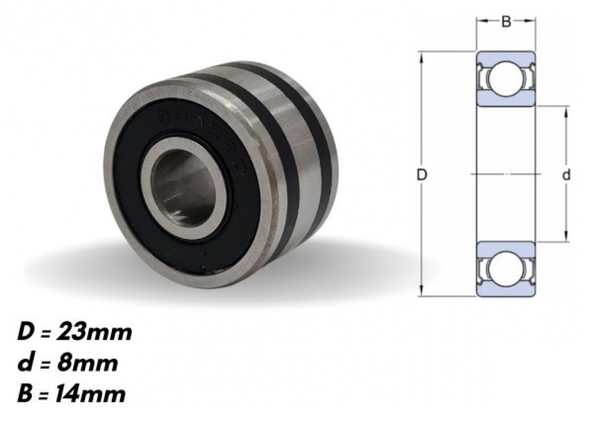 ROLAMENTO B8-23D 8X23X14 - Rolamento / Rolete - Motor de Partida | SPAR